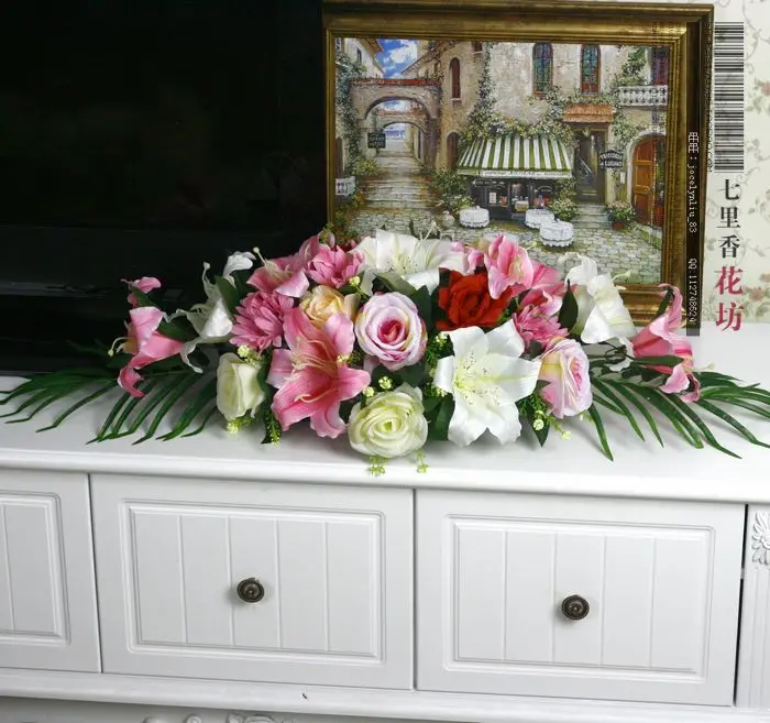 Hot selling rostrum flower table flowers artificial flower conference ...