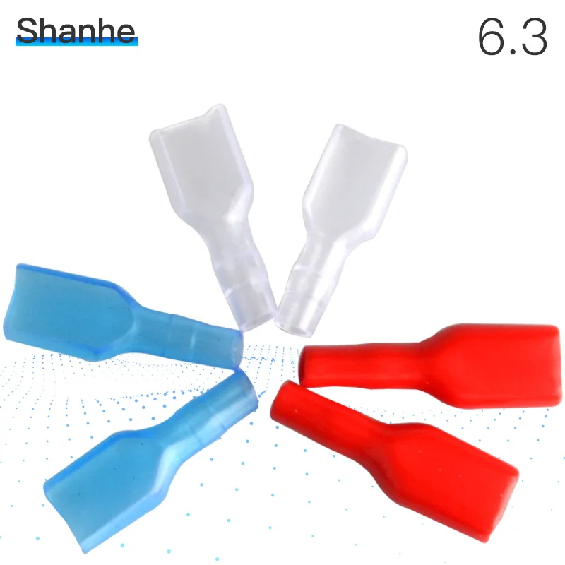 50pcs Cover Case for 6.3mm Crimp Terminal Spade Connector 6.3 terminal ...