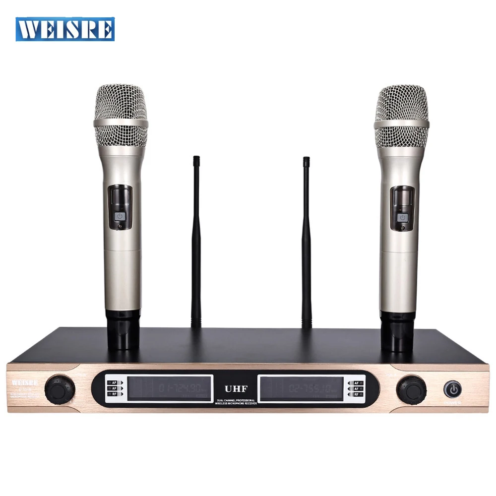 WEISRE U 3316 Professional Portable Microphone 720 770MHz UHF Wireless ...