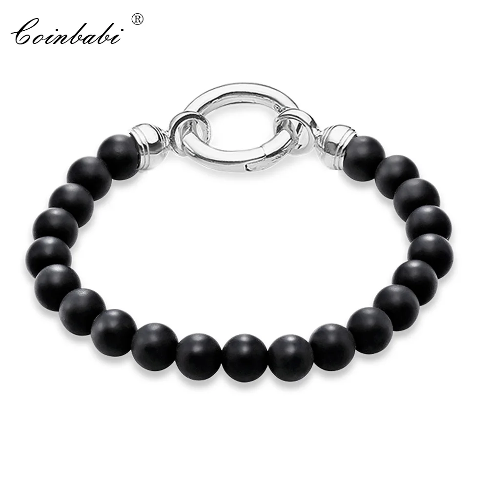 Pulseira preta obsidiana com fecho comprimento 16 25cm para homem e ...