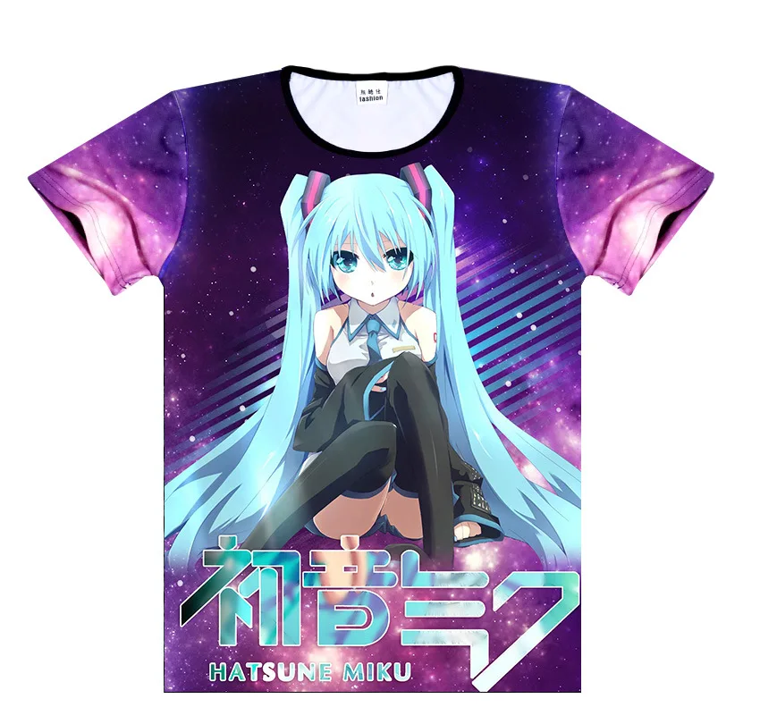 Summer Clothes Hatsune Miku T Shirt Anime VOCALOID Cosplay Novelty ...