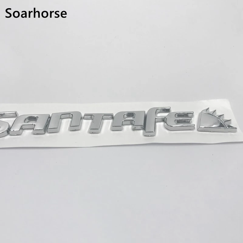 3D Silver Emblem Lettering Decal for HYUNDAI SANTA FE Car Rear Trunk ...