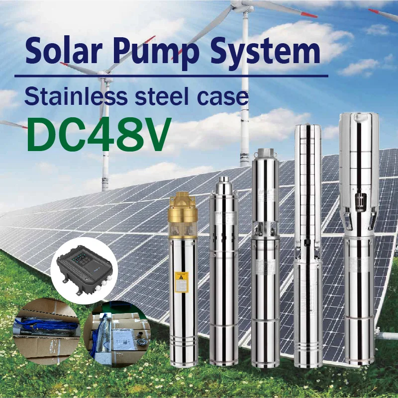 600W DC 48V brushless motor stainless steel high quality solar pump ...