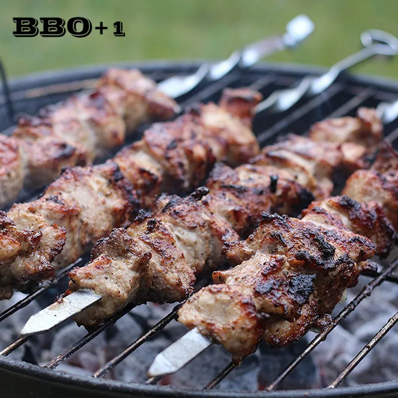 4-6-10-12pcs-45CM-17-7in-Barbecue-Meat-String-Skewers-Meat-Stainless ...