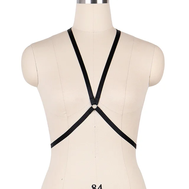 Fetish Body Harness Cage Bra Women Sexy Open Elastic Goth Strap Bondage Bra Lingerie Cupless