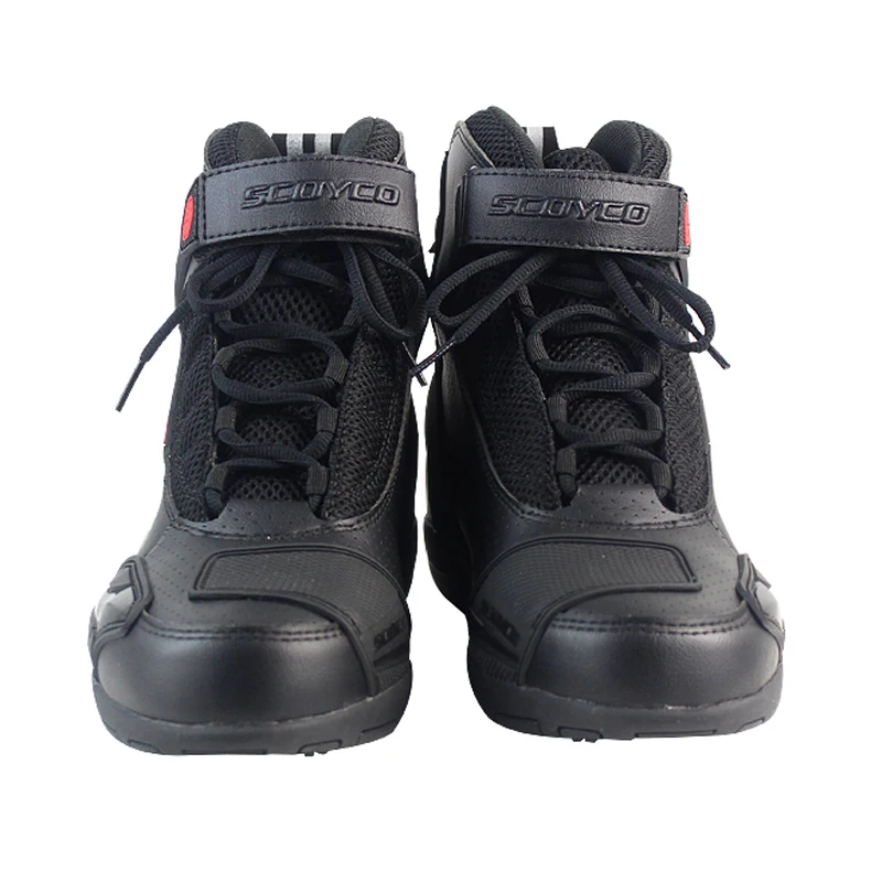 SCOYCO T-015 Moto Racing faux Leather Motorcycle Boots Shoes Motorbike ...