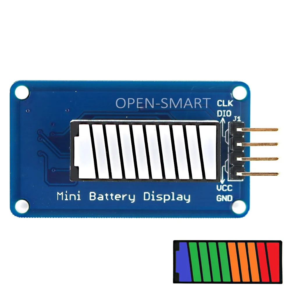 OPEN SAMRT Battery Style Digital Tube LED Battery Level Display Module ...