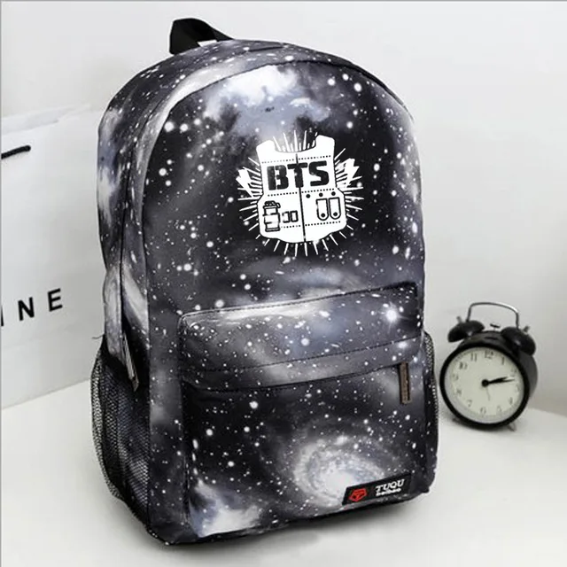 Kpop BTS Backpack Galaxy Stars Printing Backpack Rucksack For Teenage ...