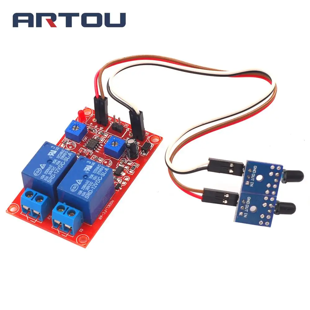 2 Channel flame sensor relay module 12V alarm when there is flame flare ...