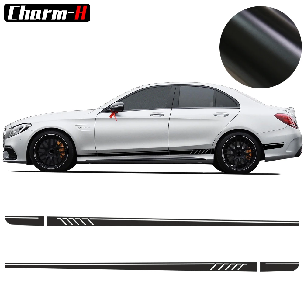 2pcs AMG Edition C63 507 ด้านข้างกระโปรงลาย Decals สติกเกอร์สำหรับ ...