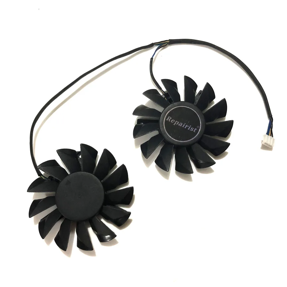 2pcs/Set 75mm DC 12V 0.35A 4Pin Dual Fan as Replacement For MSI Twin ...