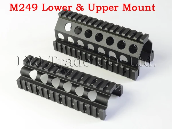 Aluminum CNC M249 Lower and Upper Scope mount Handguard 6pcs RIS Rails ...
