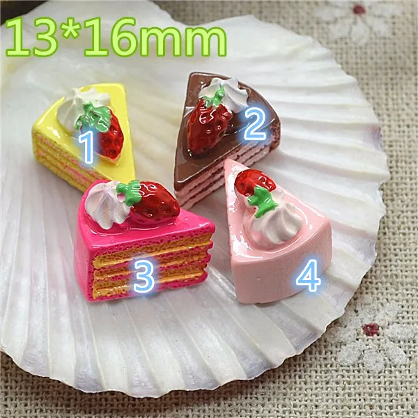 10pcs-Resin-3D-mix-color-srawberry-cake-Cabochon-Miniature-food-Art ...