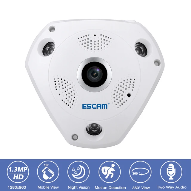 360 Degree Panoramic Surveillance CCTV Security Camera 1.3MP 960P Wifi ...