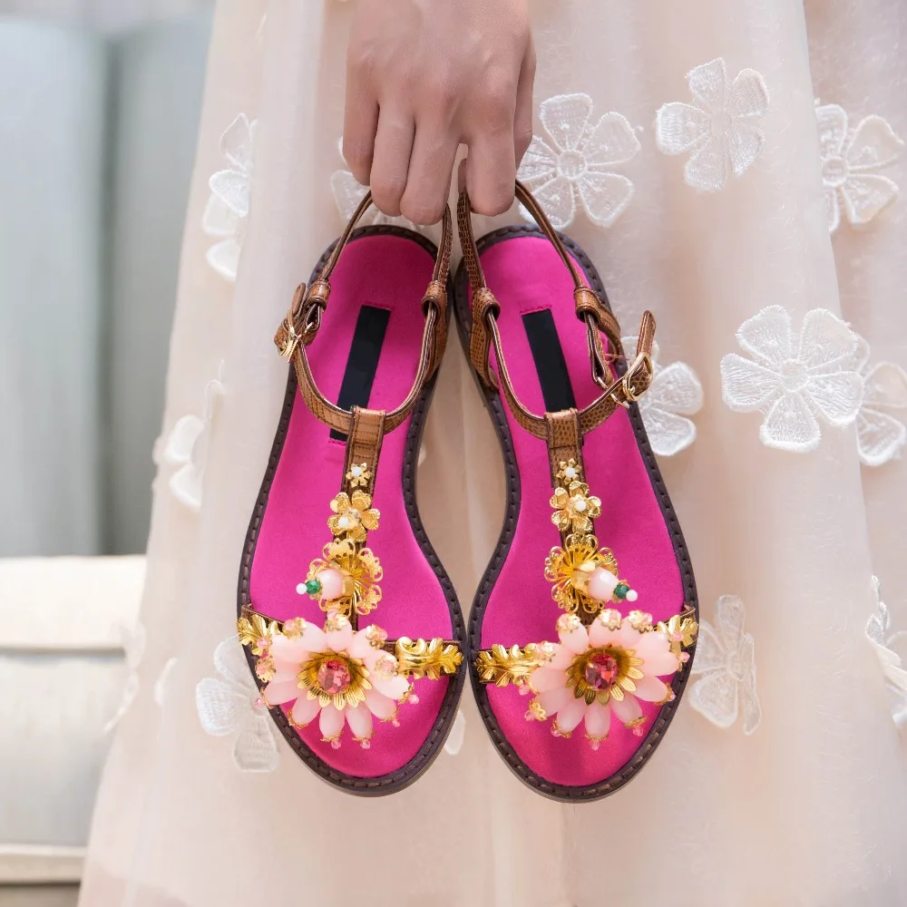 New Arrival Flower Sandals Woman Open Toe Rhinestone Diamond Flower ...