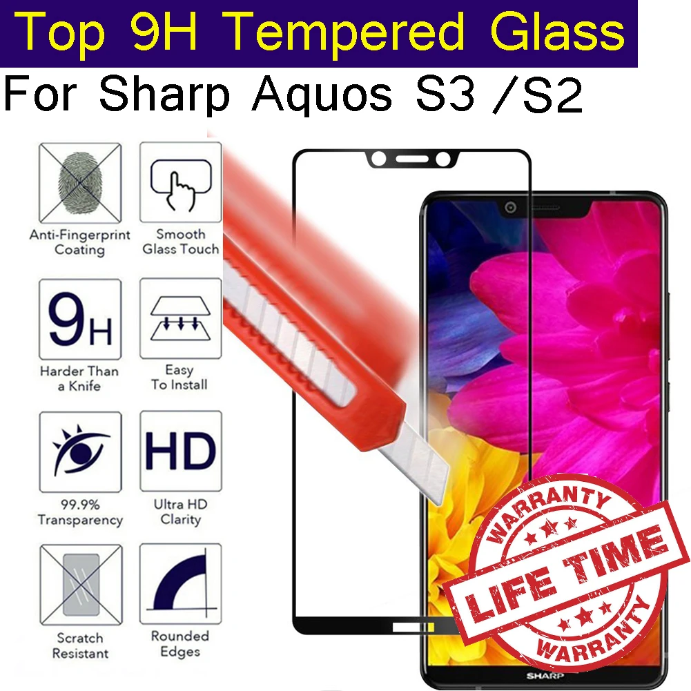 Full Coverage 3D Curved Edge to Edge For Sharp Aquos S3 / S2 HD Thin ...