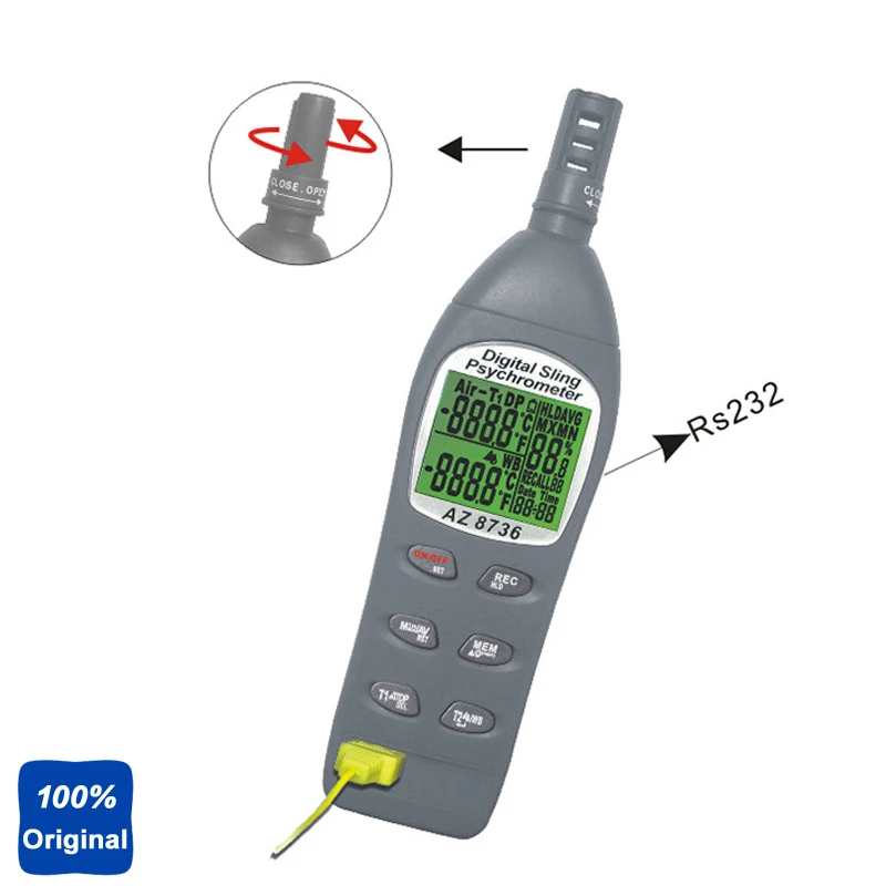 Pocket Dew Point Meter Wet Bulb Temperature Humidity Tester Az-8736 ...