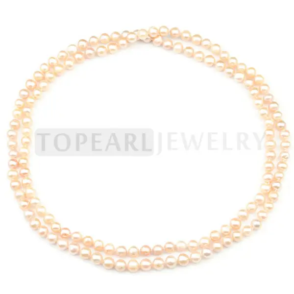 Topearl Jewelry 48 Inch Pearl Strand 8 9mm Potato Pink Freshwater ...