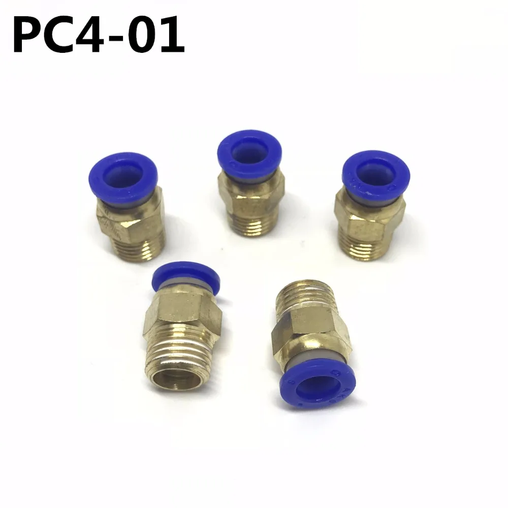 10PCS PC4 01 PC4 Pneumatic fitting push in quick connector fittings ...