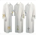 BLESSUME Catholic White Alb Vestments Solid Robe Church Clergy ...