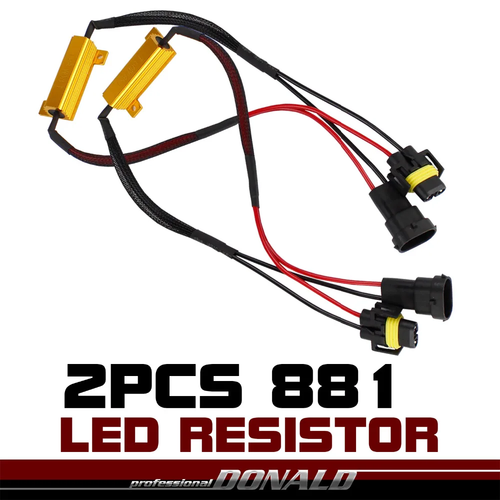 2Pcs 881 50W 8Ohm Car Load Resistor Canbus Anti Error Wiring Canceller ...