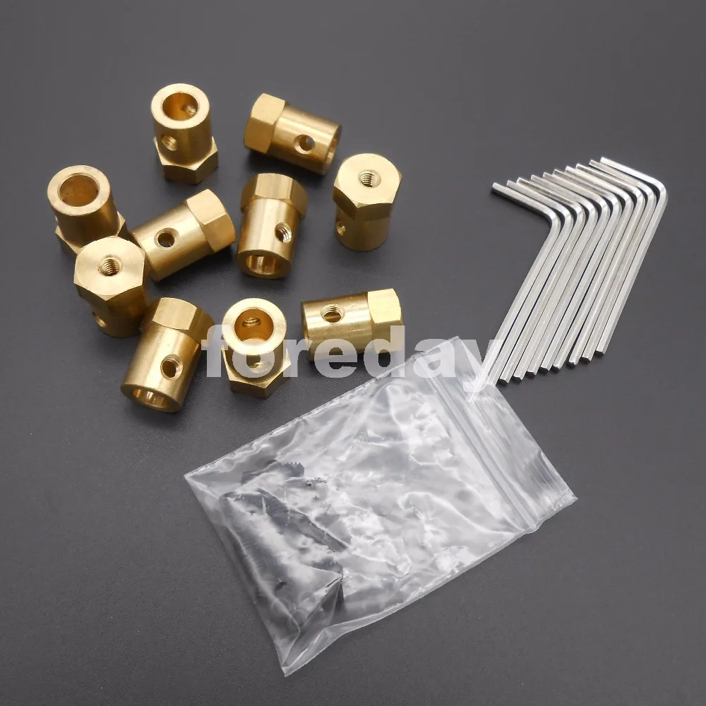 10PCS-NEW-HQ-7MM-Wheel-Shaft-Motor-Hexagonal-HEX-Coupling-Coupler ...
