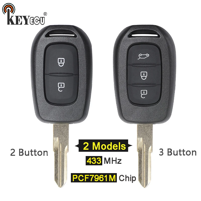 KEYECU mando a distancia PCF7961M HITAG AES Chip 2/ 3 botones para Renault Sandero Dacia Logan ...