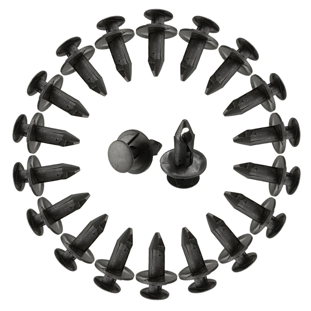 100 Pcs/set 8mm Hole Dia Plastic Rivets Fastener Push Clips Black for ...
