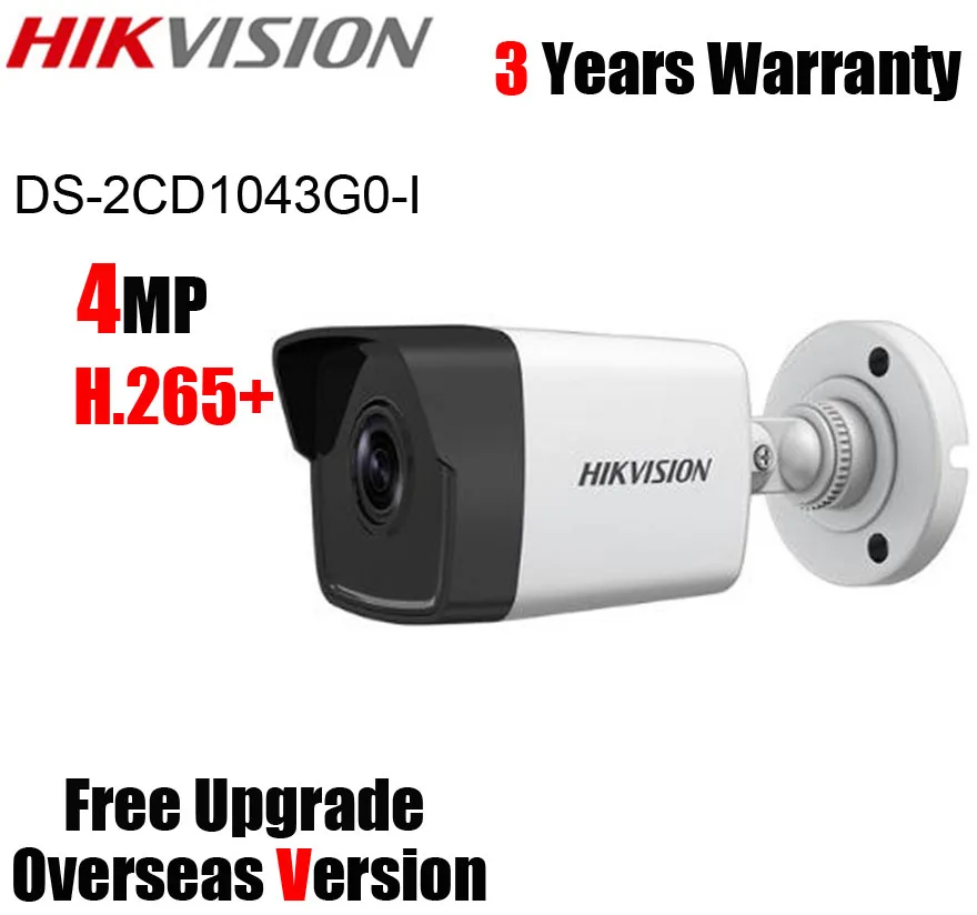 Оригинальная DS-2CD1043G0-I POE 4MP IR Bullet сетевая камера H.265+ IR 30m IP67 Замена DS ...