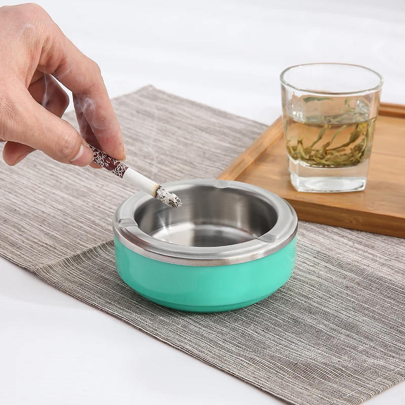 Ashtrays Stainless steel ashtray Round fashion ashtray living room ...