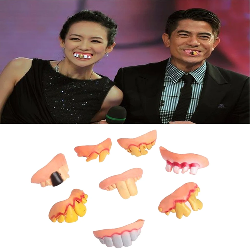 8Pcs-Funny-Ugly-Fake-Teeth-Gag-Gift-Costume-Party-Game-Accessories ...