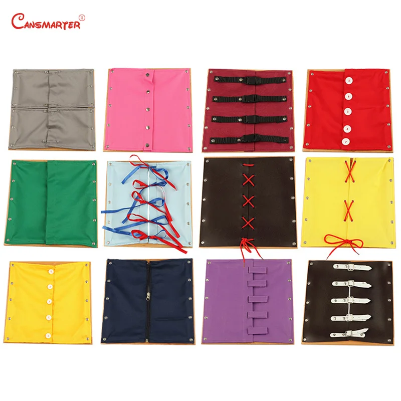 Montessori-Practical-Life-Materials-Life-Skills-Dressing-Zipper-Board ...
