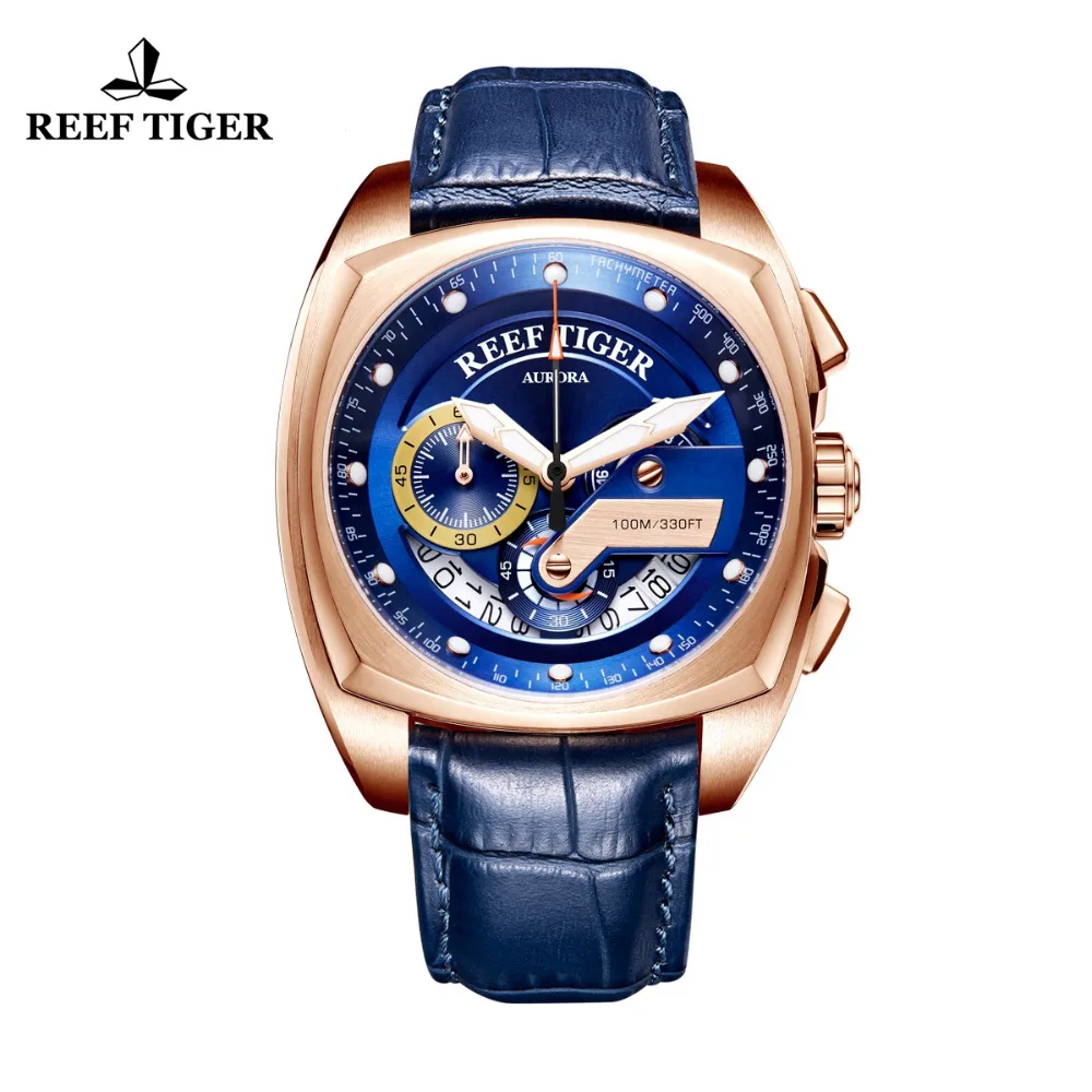 Reef Tiger/rt Top Brand Sport Watch Men Luxury Rose Gold Blue Watches ...