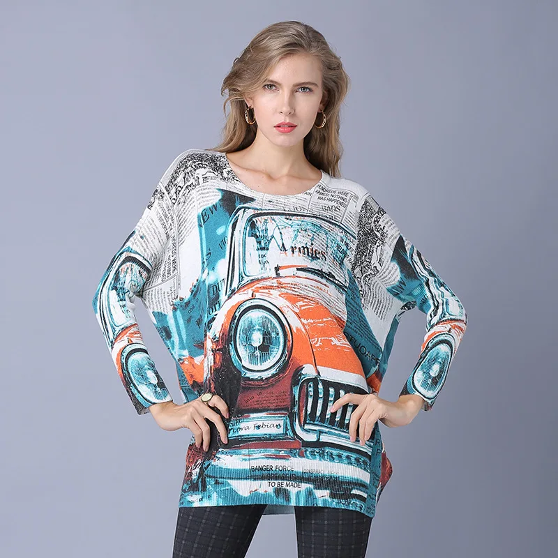 2018 Casual Plus Fashion Spring Winter Sweater Women Top Classic Cars ...