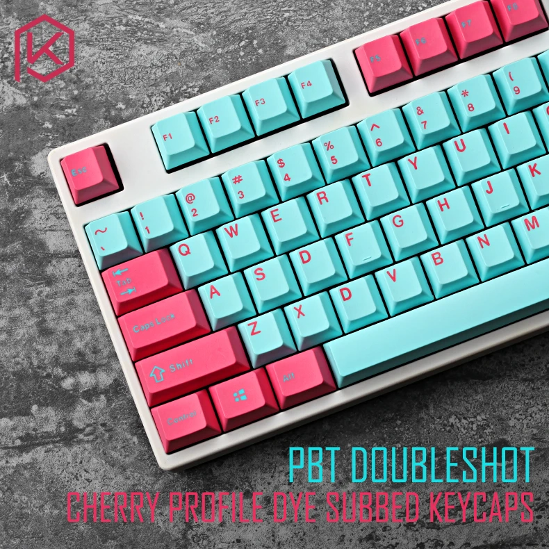 Pbt Doubleshot Keycaps Cherry Profile Miami Colorway For Ansi 104 ...