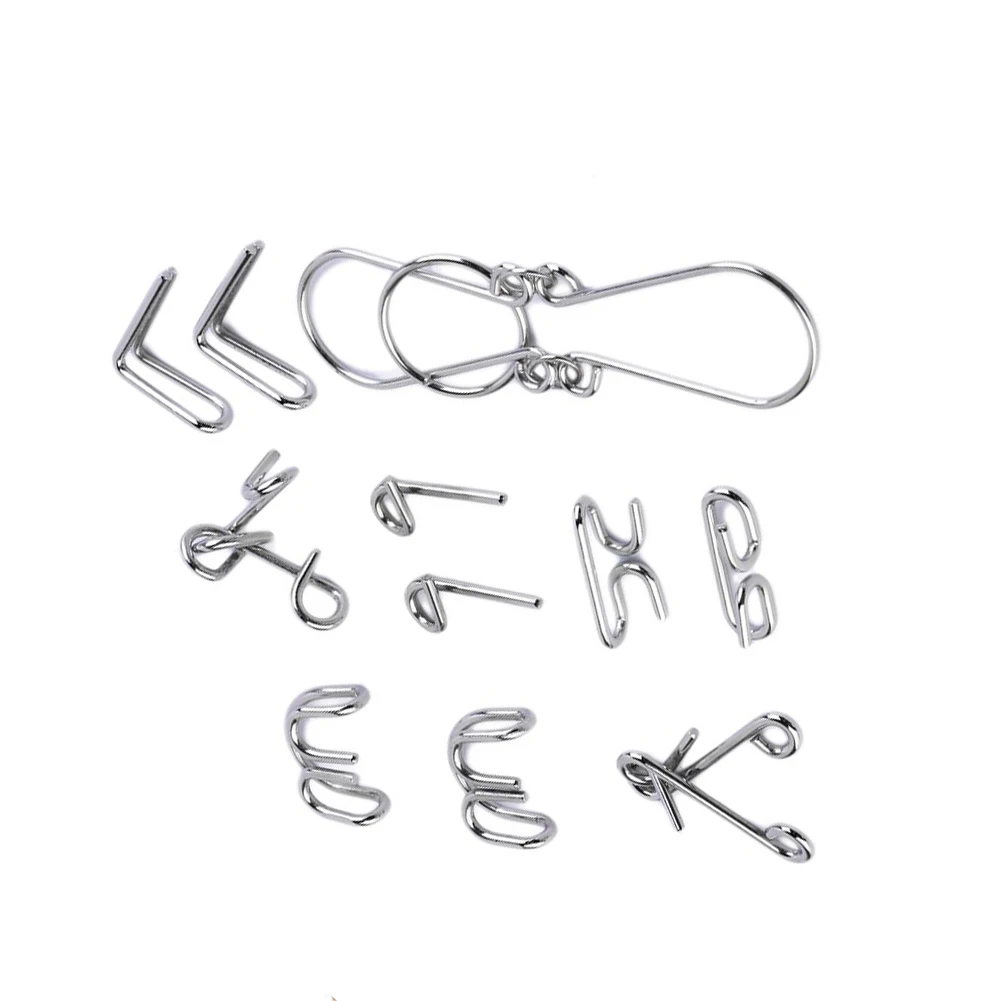 7 pcs/set Metal Wire Puzzle IQ Mind Brain Teaser Puzzles Game For ...