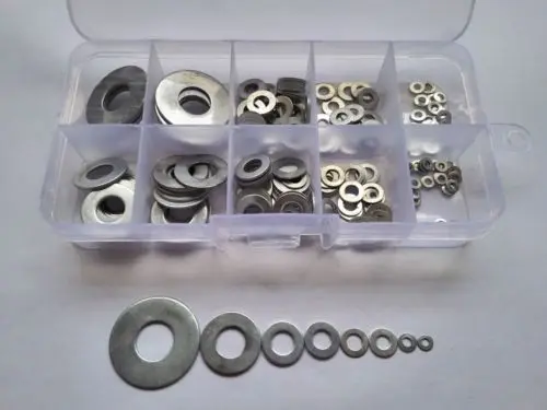 200PCS M2 M2.5 M3 M4 M5 M6 M8 M10 Washer Zinc Plated Wahsers Assortment ...