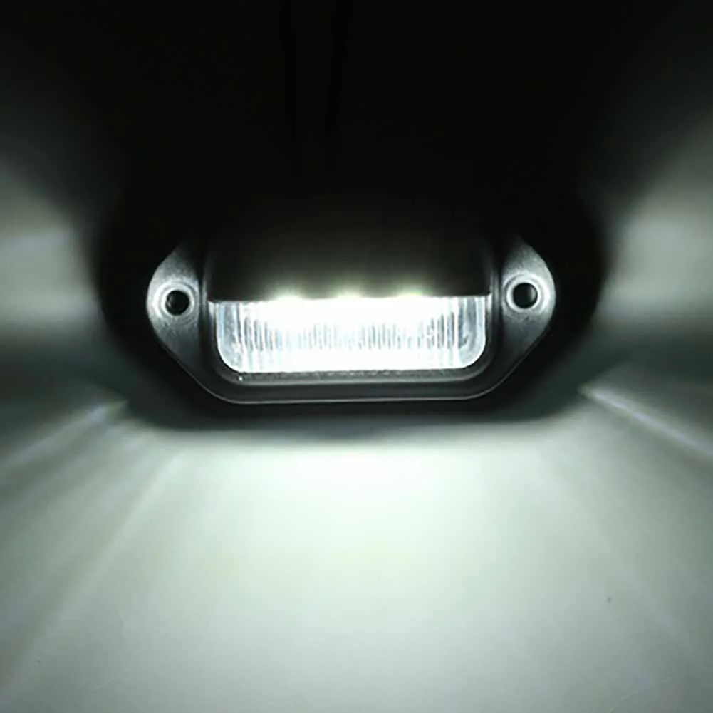 12V Chrome 6 LED License Number Plate Tag Light Truck Trailer Interior ...