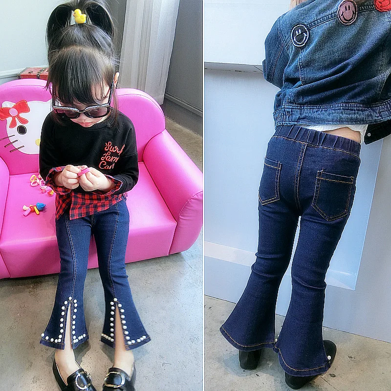 Girl Fashion Jeans, Children Spring And Autumn Girl Jeans. Girl Wide ...