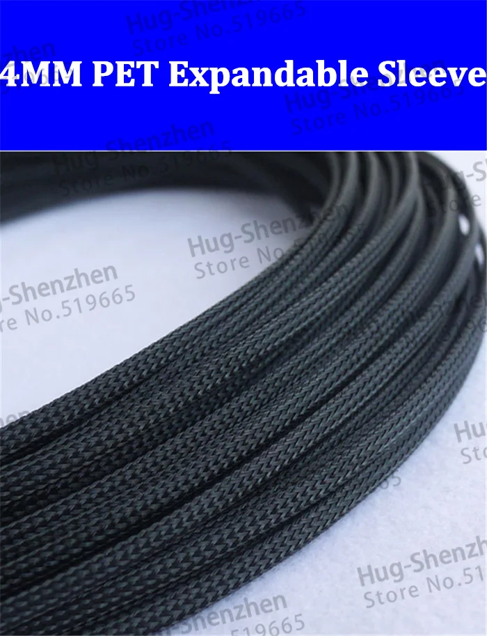 20-Meters-Round-High-Density-Sleeving-4-mm-Black-Braided-Expandable ...