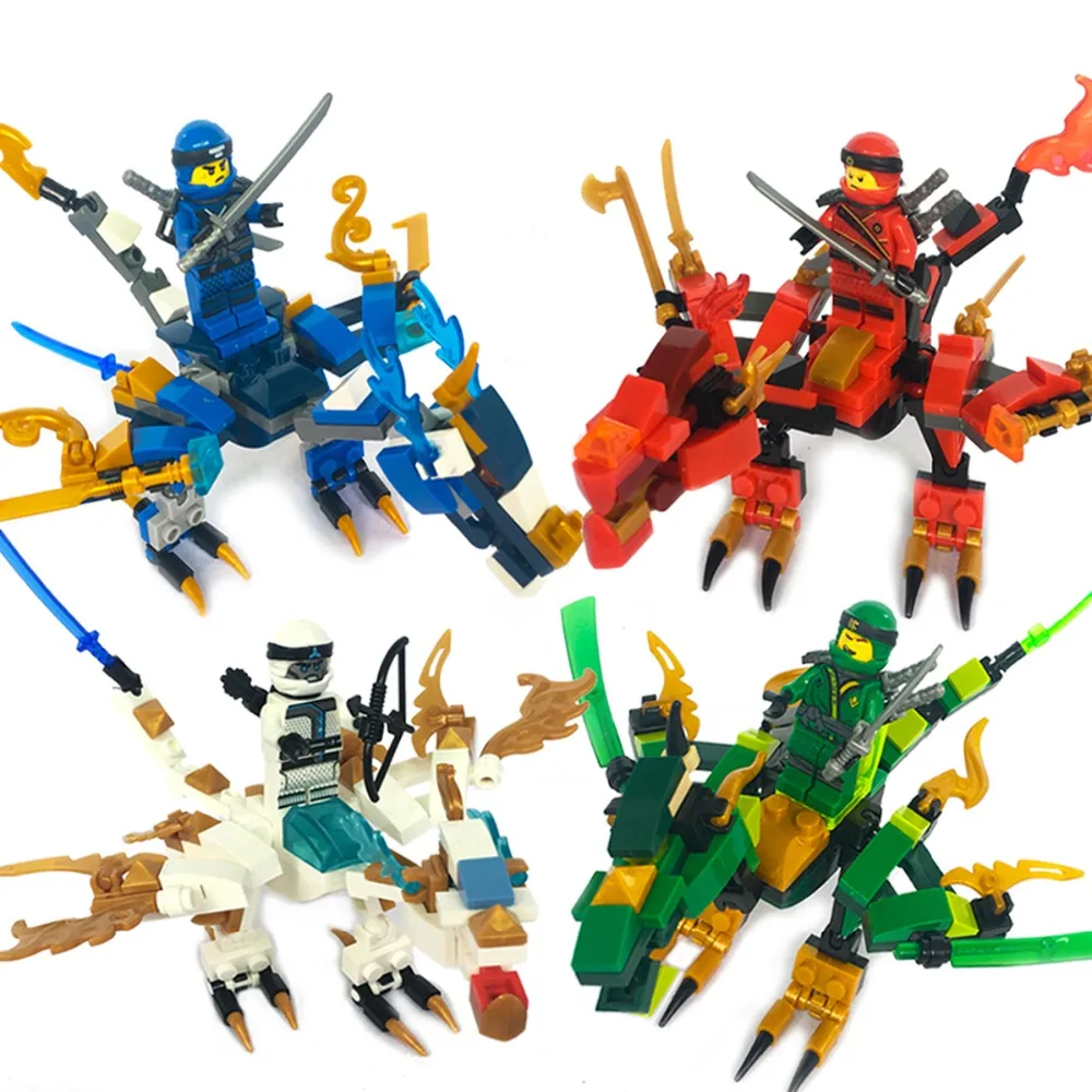 4 types of mini blocks Compatible nInJAgOeD ninja dragon knight ...