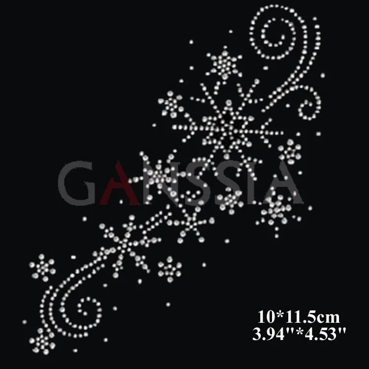 4pcs/lot Shiny snow flower hot fix rhinestone Heat transfer rhinestone ...