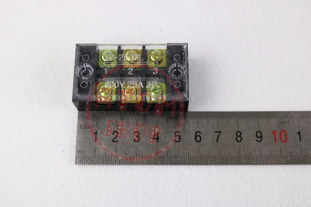 5PCS TB 2503 600V 25A Dual Row 3 Position Barrier Screw Terminal Block ...