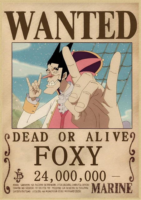 Foxy One Piece Wanted Poster