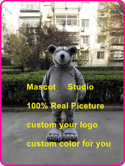 Disfraz de Mascota de rata gris, disfraz personalizado de ratón, kit de ...