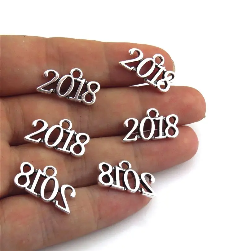 21638 Figure 2018 Charms Number Pendant Silver Tone Jewelry DIY ...