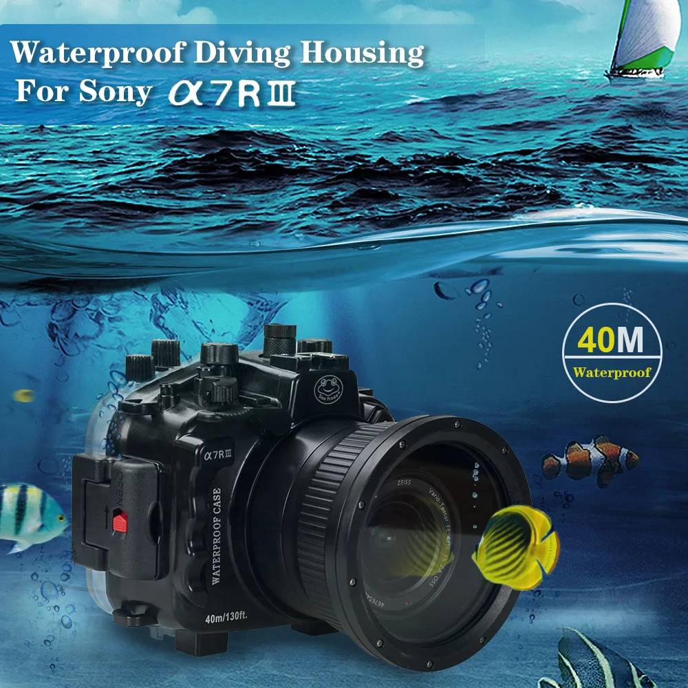 Mcoplus 40m/130ft Underwater Waterproof Diving Housing Camera Case Bag ...