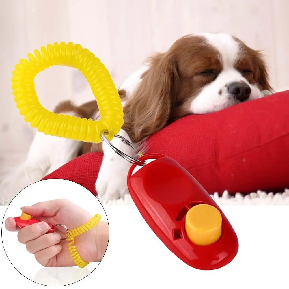 Universal Animal Pet Training Clicker Obedience Aid Wrist Strap Light
