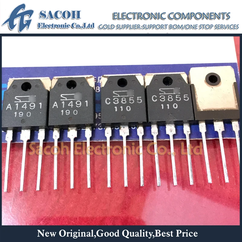 New-original-5Pairs-10PCS-Lot-2SA1491-A1491-2SC3855-C3855-TO-3P-Silicon ...