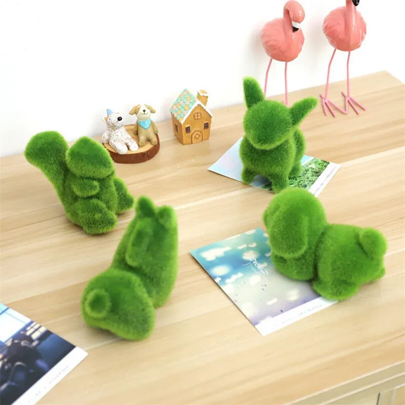 Flone Mini Artificial Grass Turf Simulation Cute Fake Green Animals Toy ...